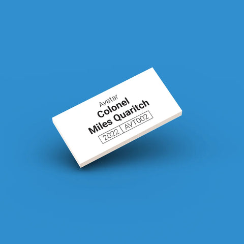 ID display tag for LEGO Avatar minifigure Colonel Miles Quaritch ...
