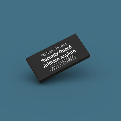 ID tag for LEGO Super Heroes minifigure Security Guard Arkham Asylum ...