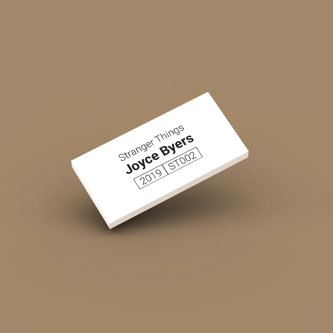 Collectible ID tag for LEGO Stranger Things Joyce Byers minifigure ...
