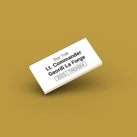 ID tag for LEGO Star Trek minifigure Lt Commander Georgi La Forge ...